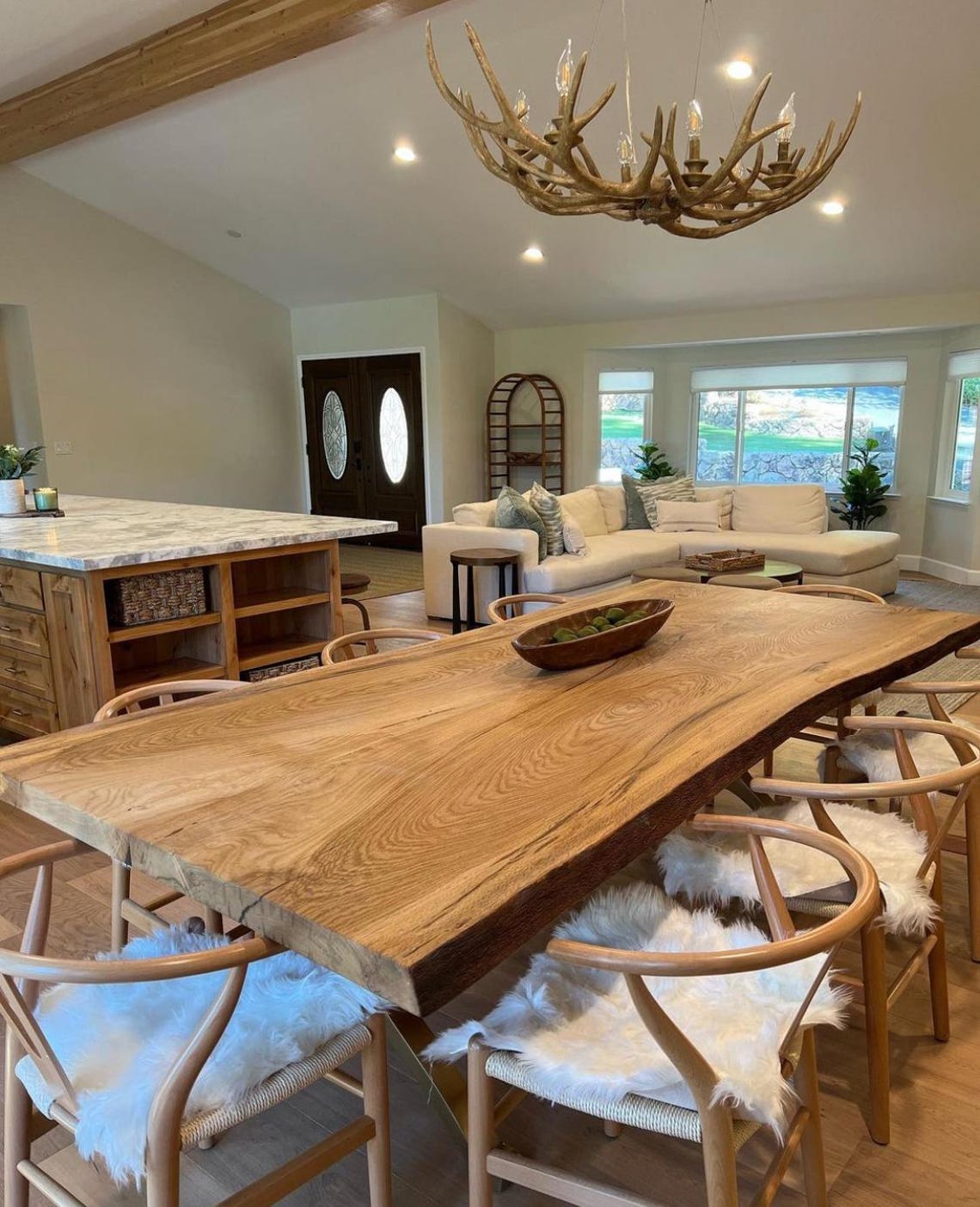 Live Edge Oak Dining Table Custom Dining Table Natural Wood Table ...