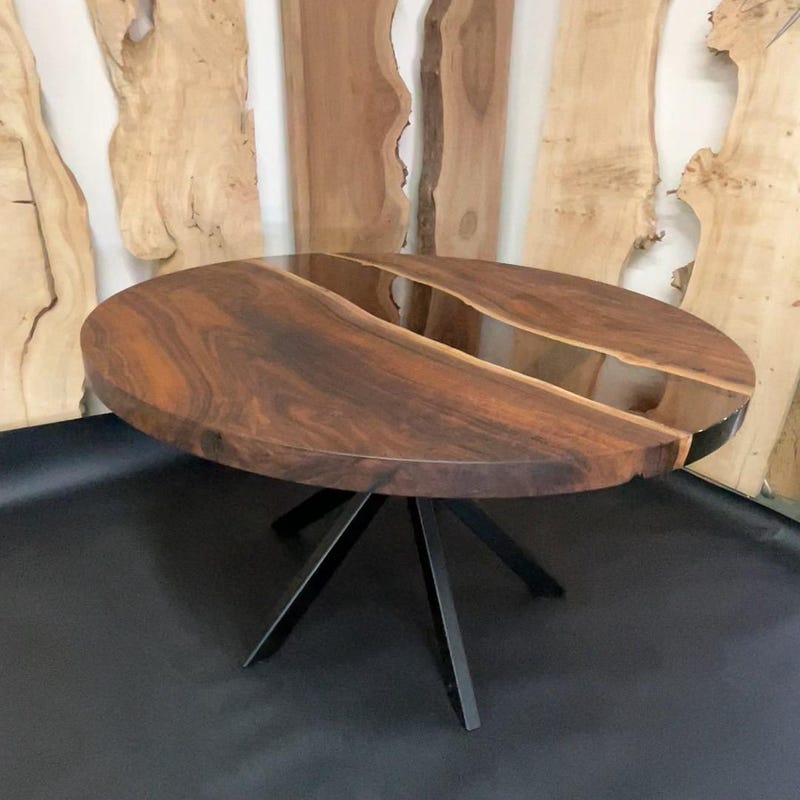 Walnut Epoxy Table - Etsy