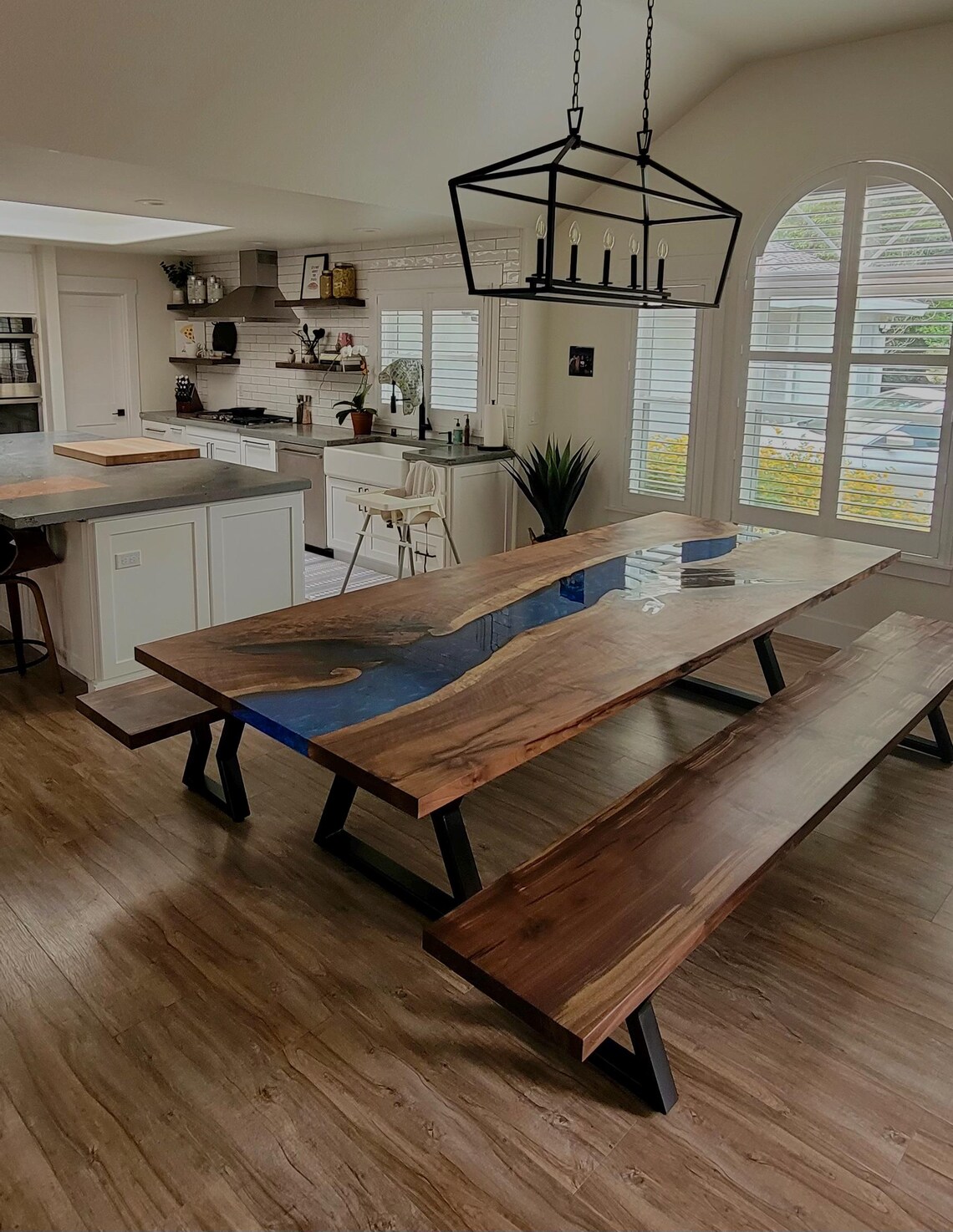 Live Edge Oak Dining Table - Custom Dining Table - Natural Wood Table ...
