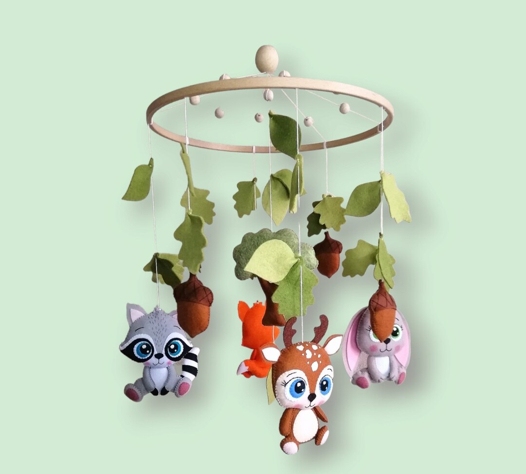 Woodland Baby Mobile, Baby Mobile, Nursery Mobile, Felt Mobile ...
