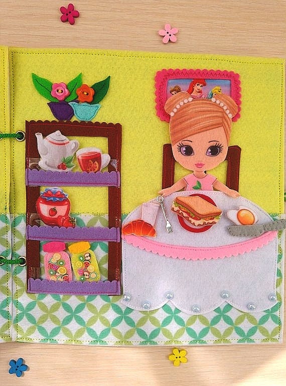 Quiet book Dollhouse Quiet Book Quit book pages Felt Quiet | Etsy