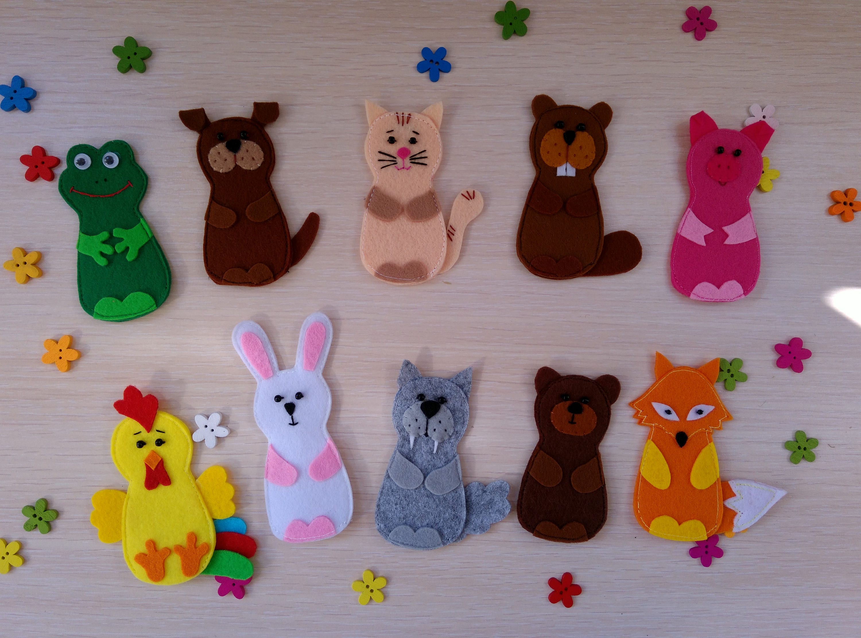 Felt Finger Puppets Farm Animals Woodland Animals Felt | Etsy