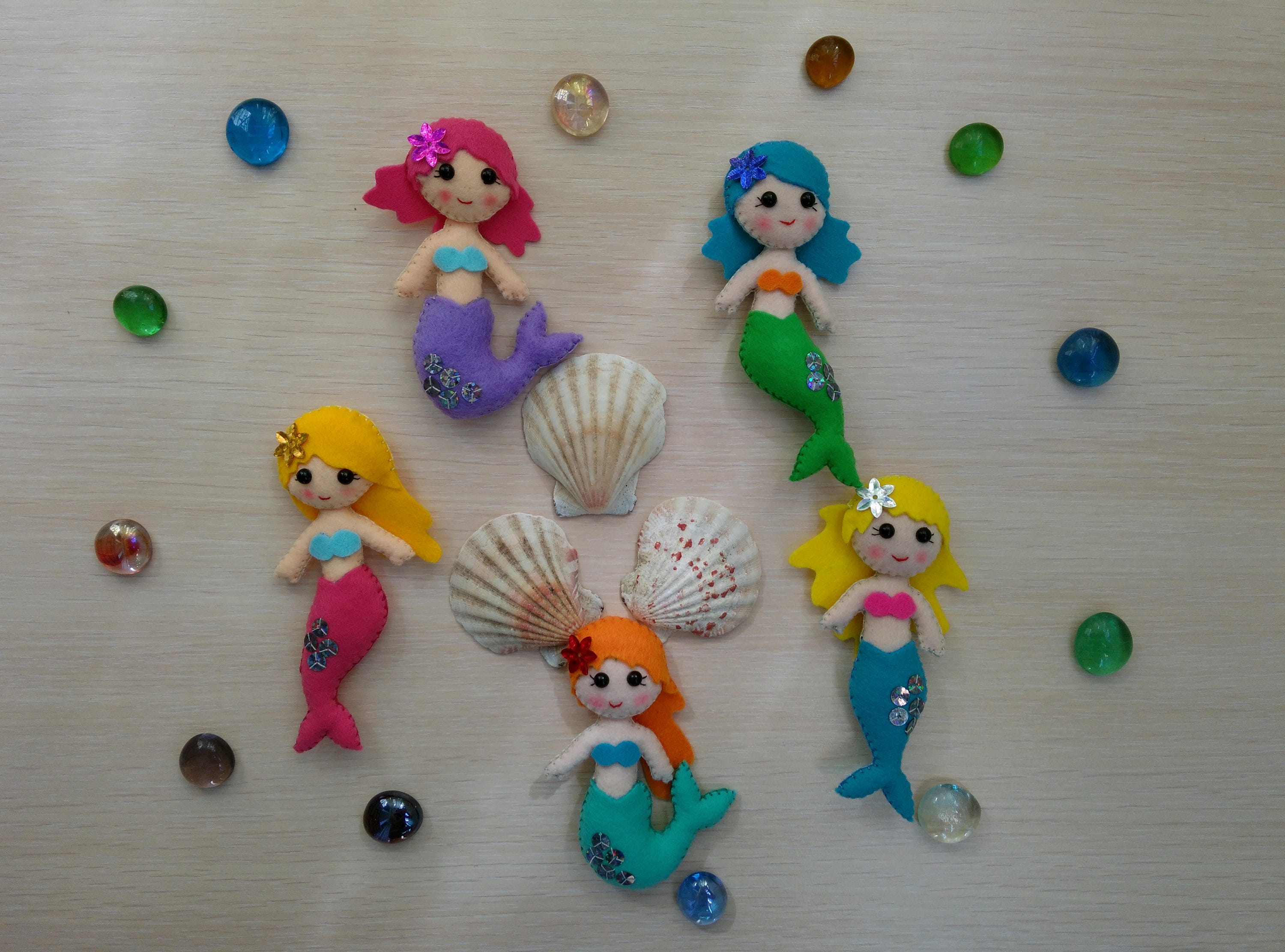 Felt Mermaid Mermaid Doll Mercat Felt Ornaments Mermaid | Etsy