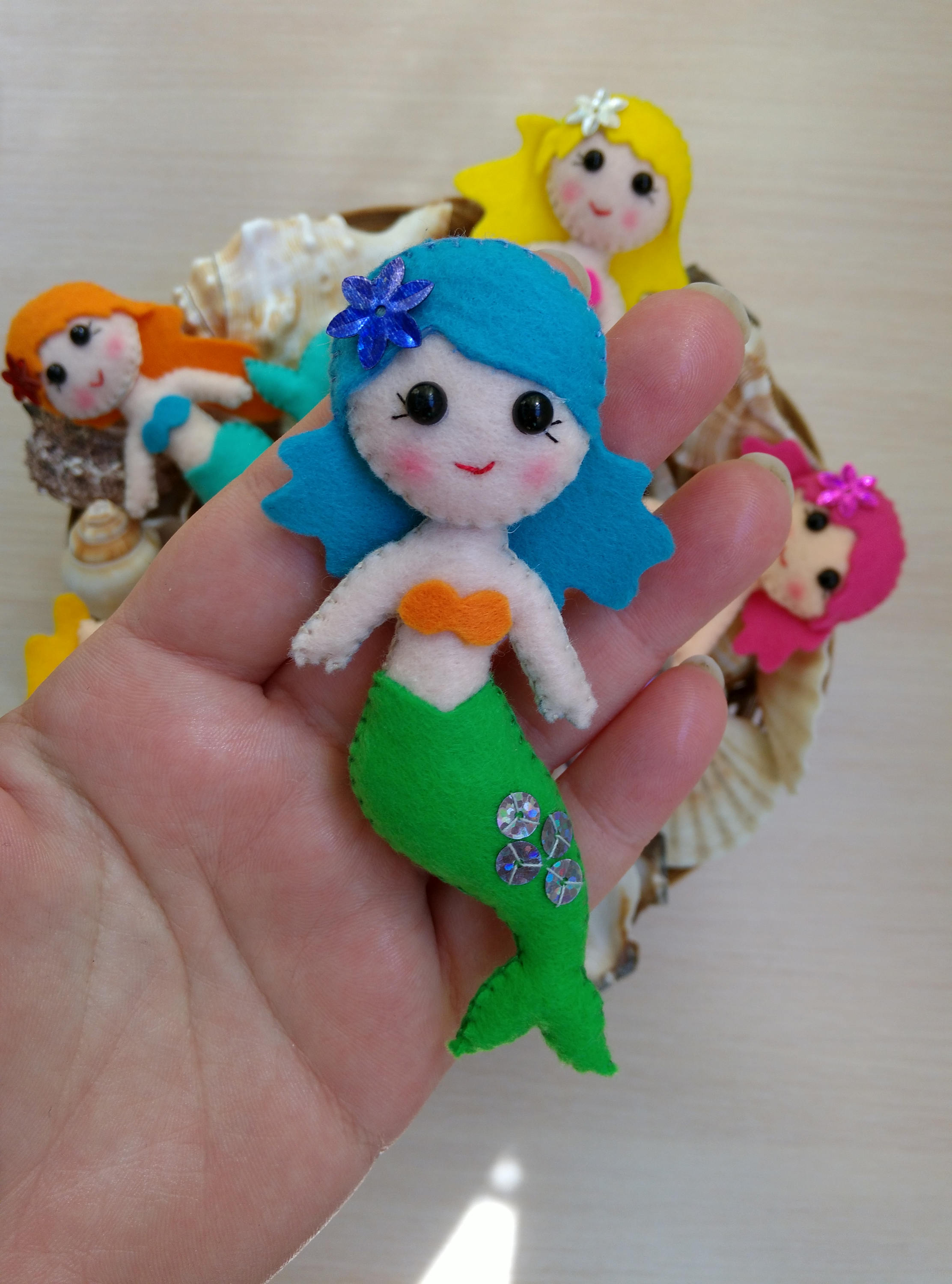 Felt Mermaid Mermaid Doll Mercat Felt Ornaments Mermaid | Etsy
