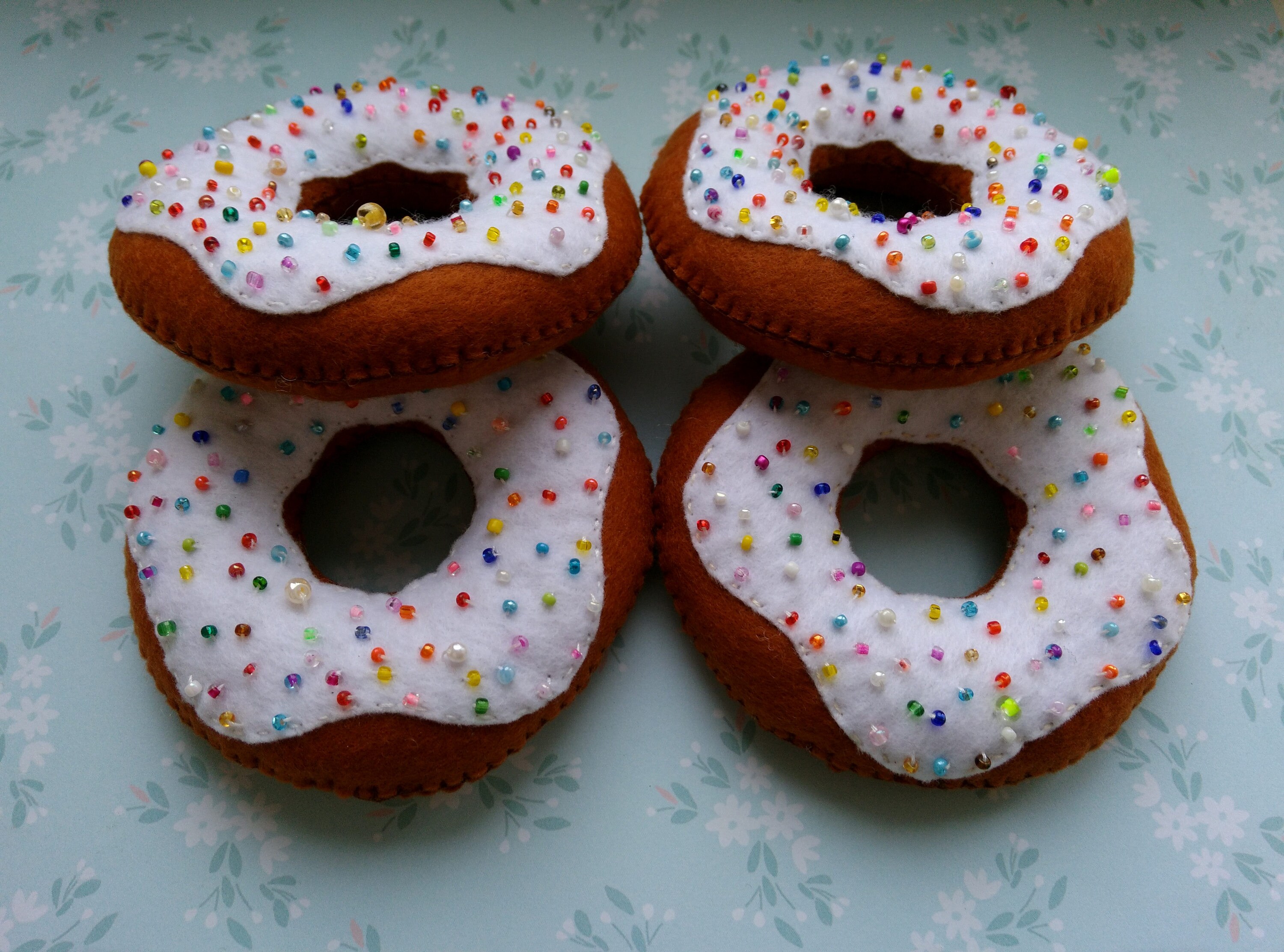 Felt food Donuts Felt Donuts Ornaments Felt Doughnut Play | Etsy