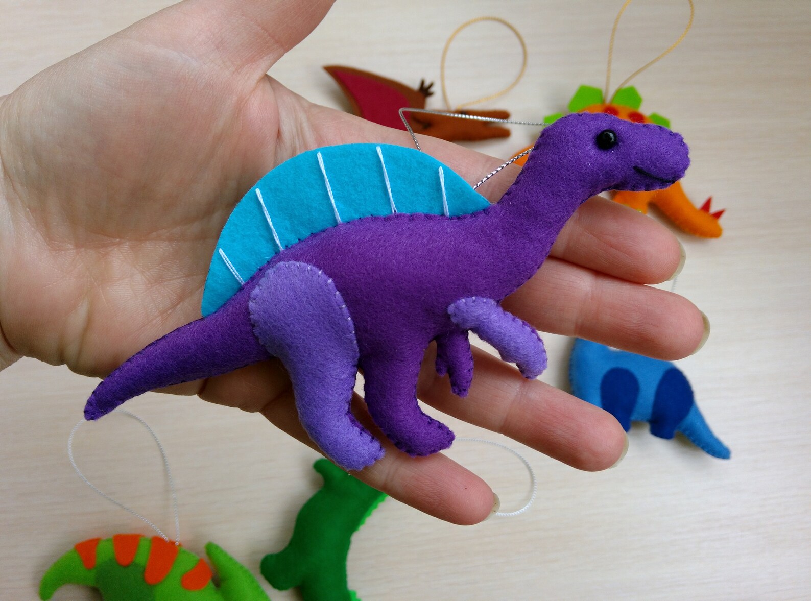 Dinosaur ornament Dino party Felt dinosaur Felt ornament | Etsy