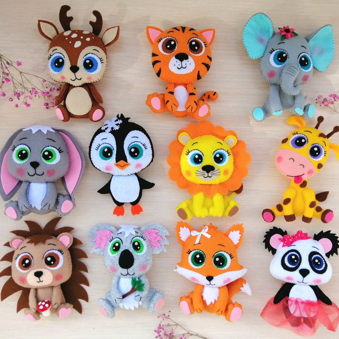 Cute Felt Animals Bundle, Christmas Decor, Birthday Gifts, Small ...