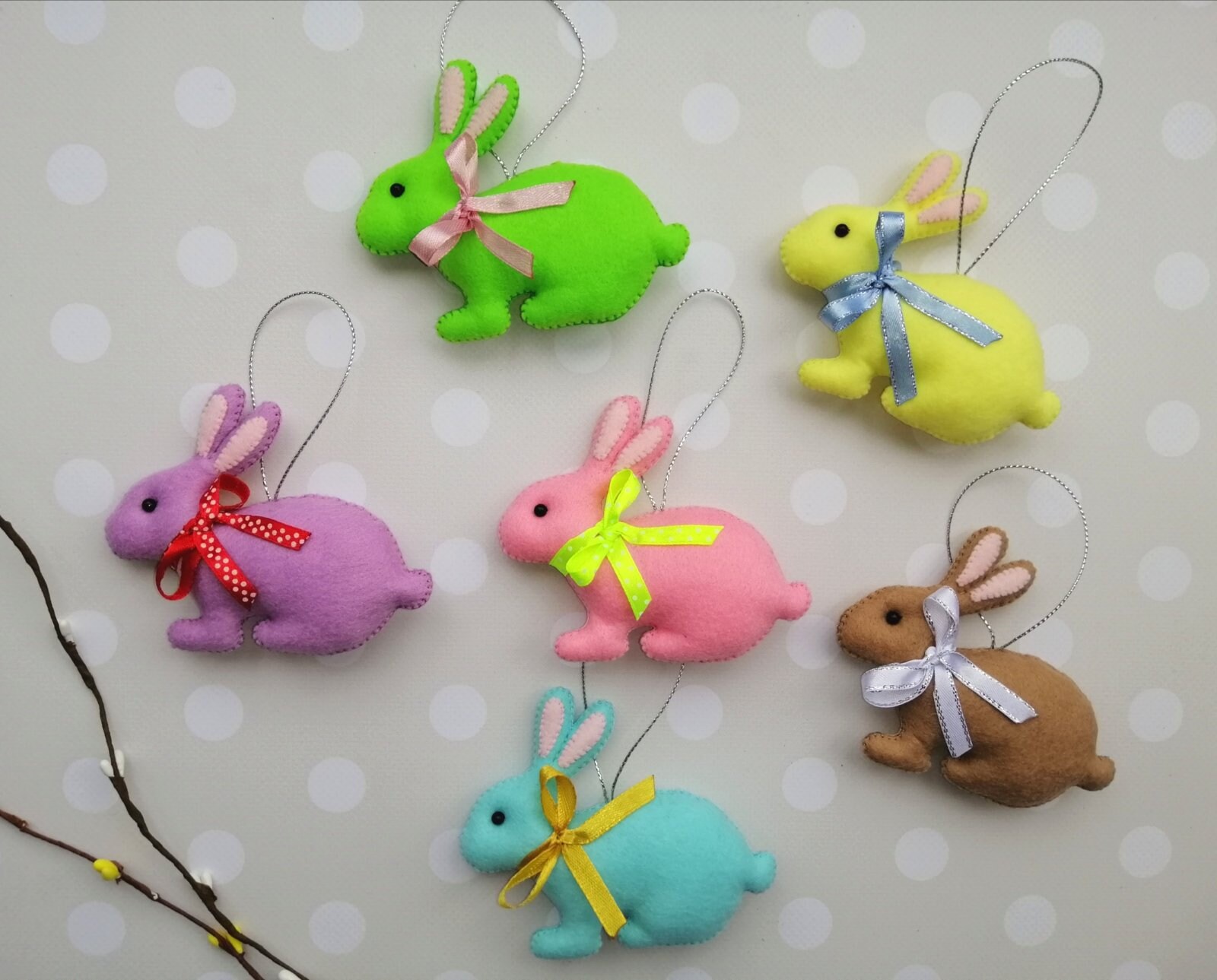 Easter Decor, Easter Bunny, Felt Bunny, Easter Tree, Personalized ...