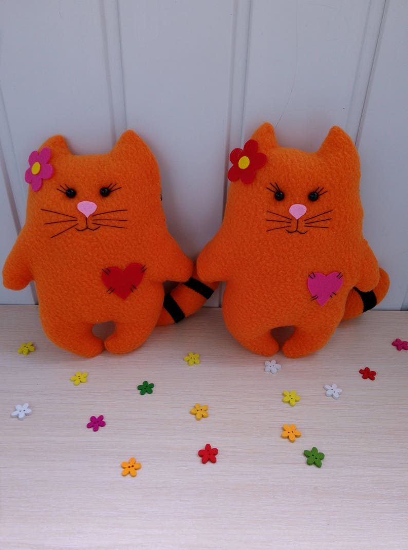 Stuffed Cat Plushie Cat Kitty Doll Cat Toy Orange Cat - Etsy