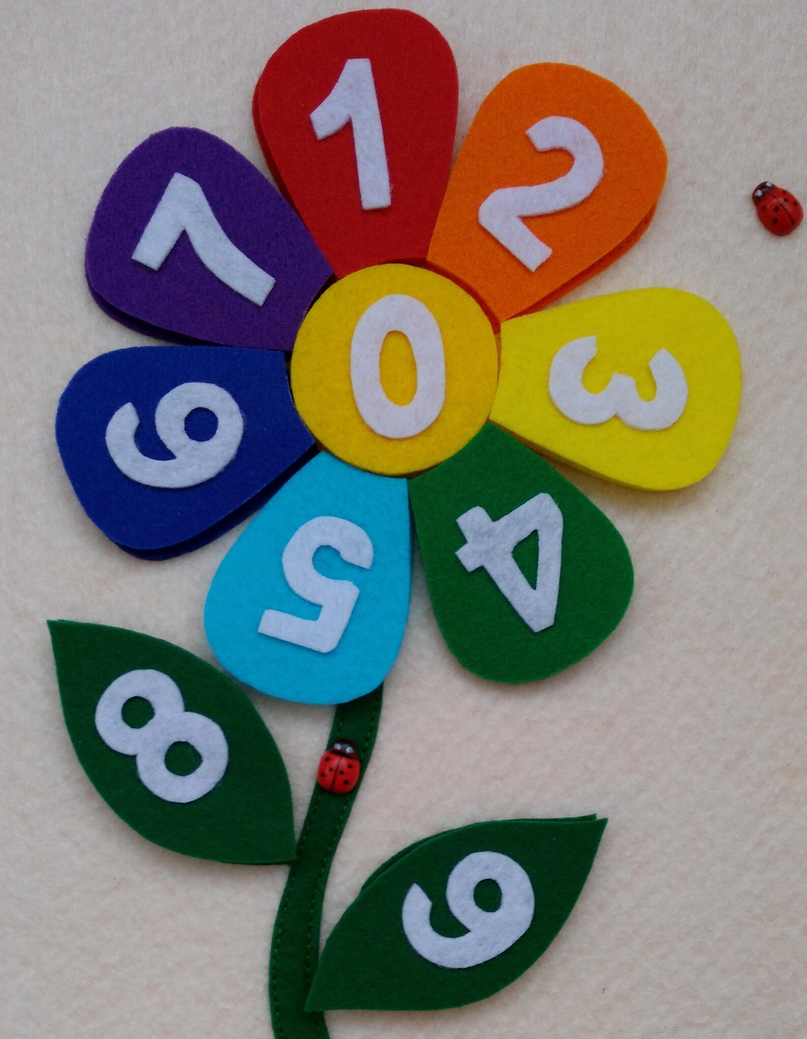 Quiet Book Pages, Developing Toy, Felt Flower, Felt Numbers, Felt ...