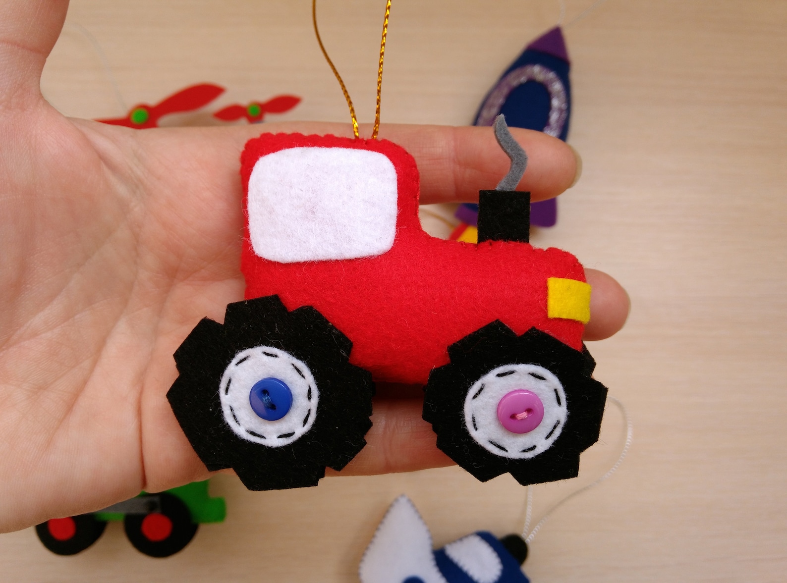 Felt Transport, Vehicles, Felt Toys, Car, Rocket, Tractor, Helicopter ...