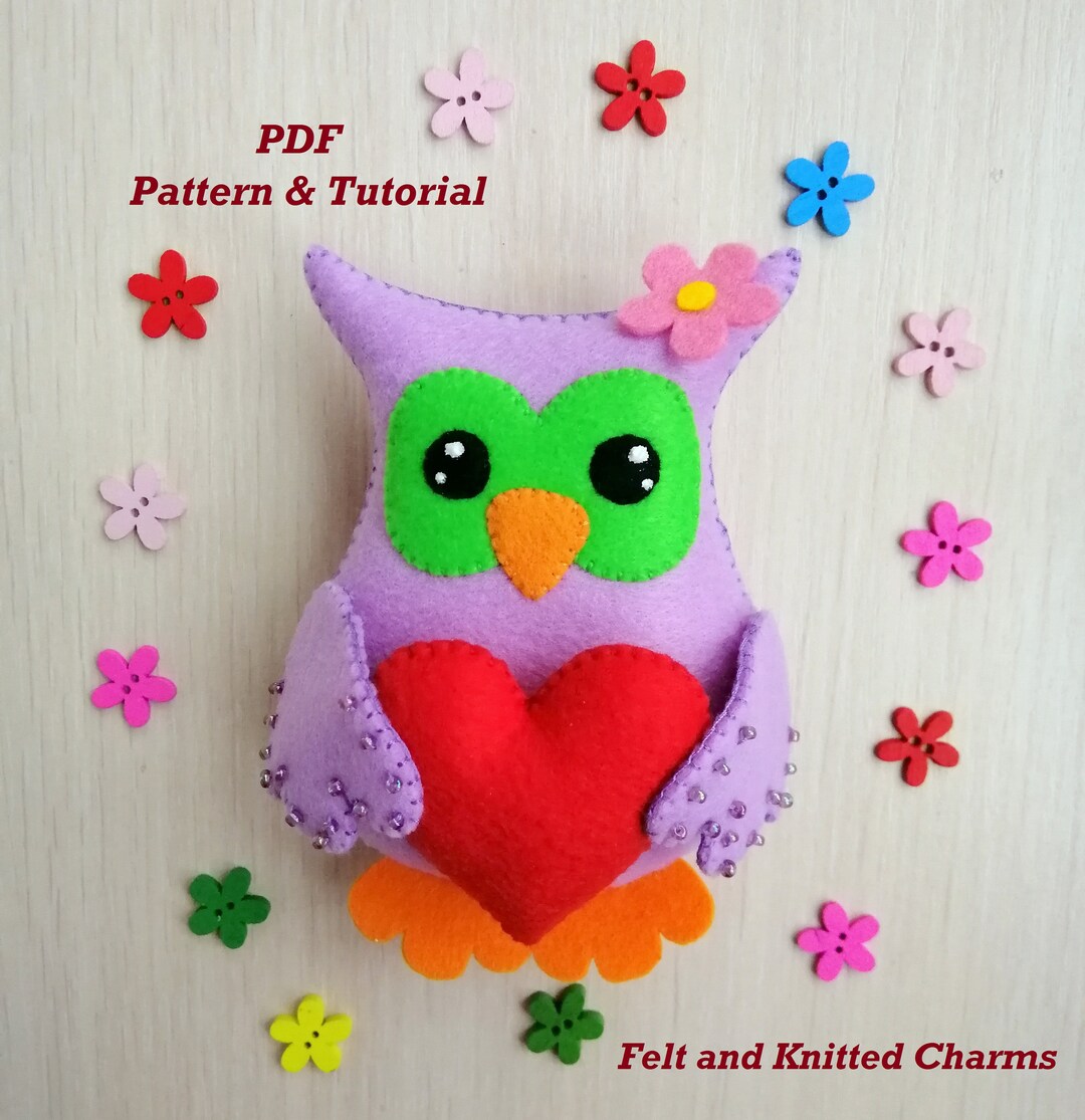 Owl Sewing PATTERN, Felt Owl Pattern, PDF Pattern, Animal Ornaments ...
