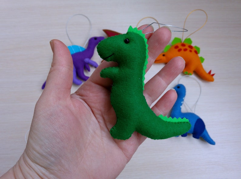 Dinosaur Ornament Dino Party Felt Dinosaur Felt Ornament - Etsy