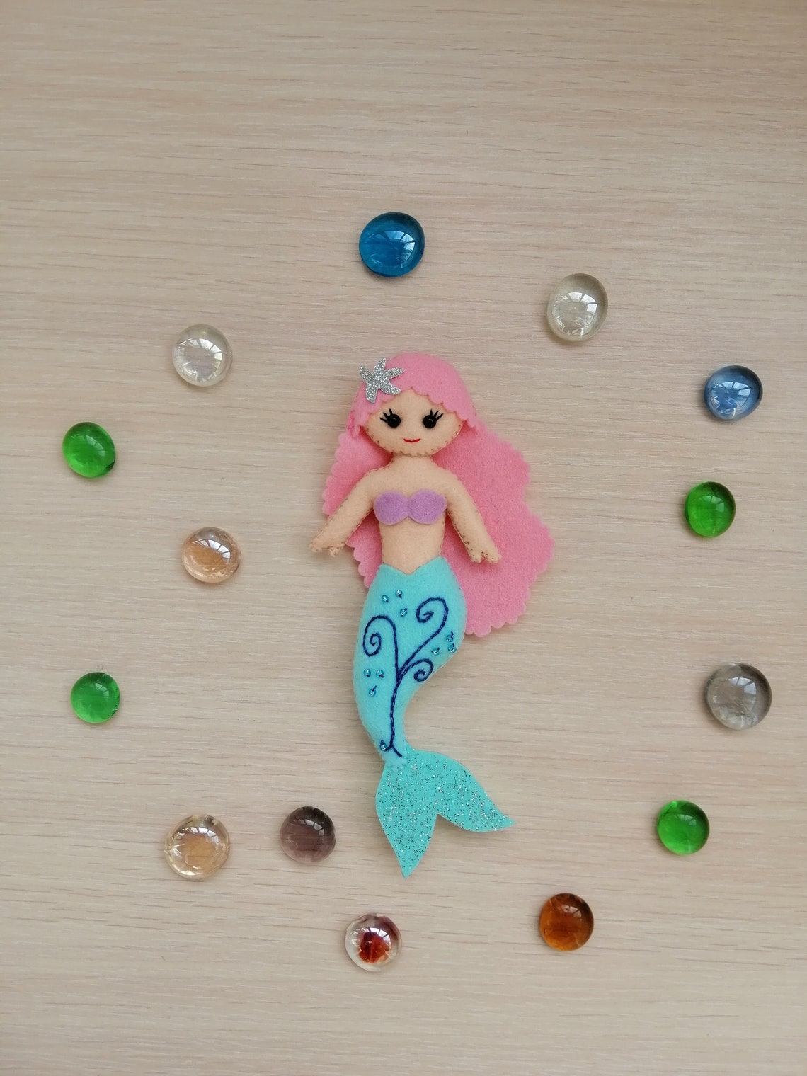 Mermaid Toy Felt Mermaid Mermaid Ornament Felt Ornament | Etsy