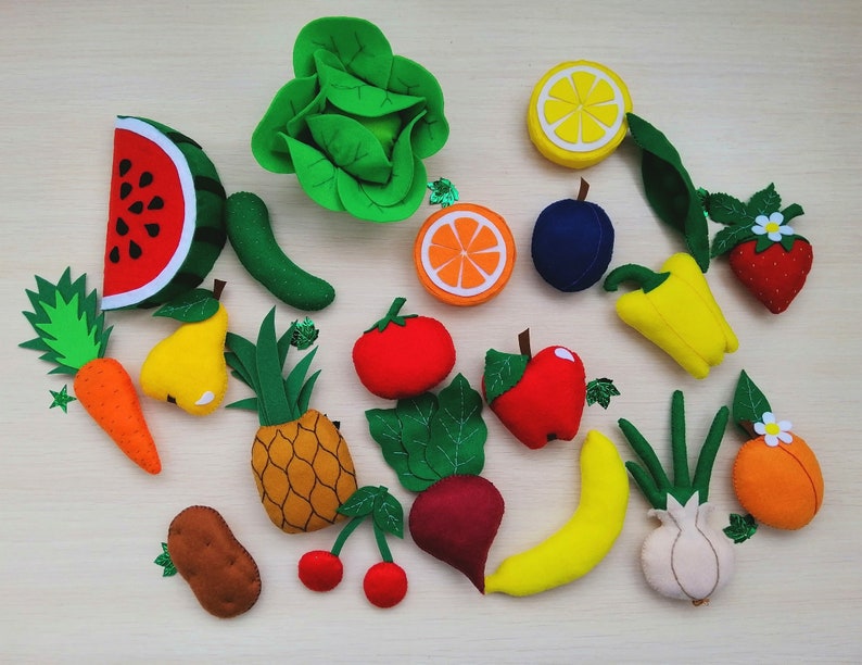 Felt Fruit Felt Vegetables Felt food Education toy Felt | Etsy