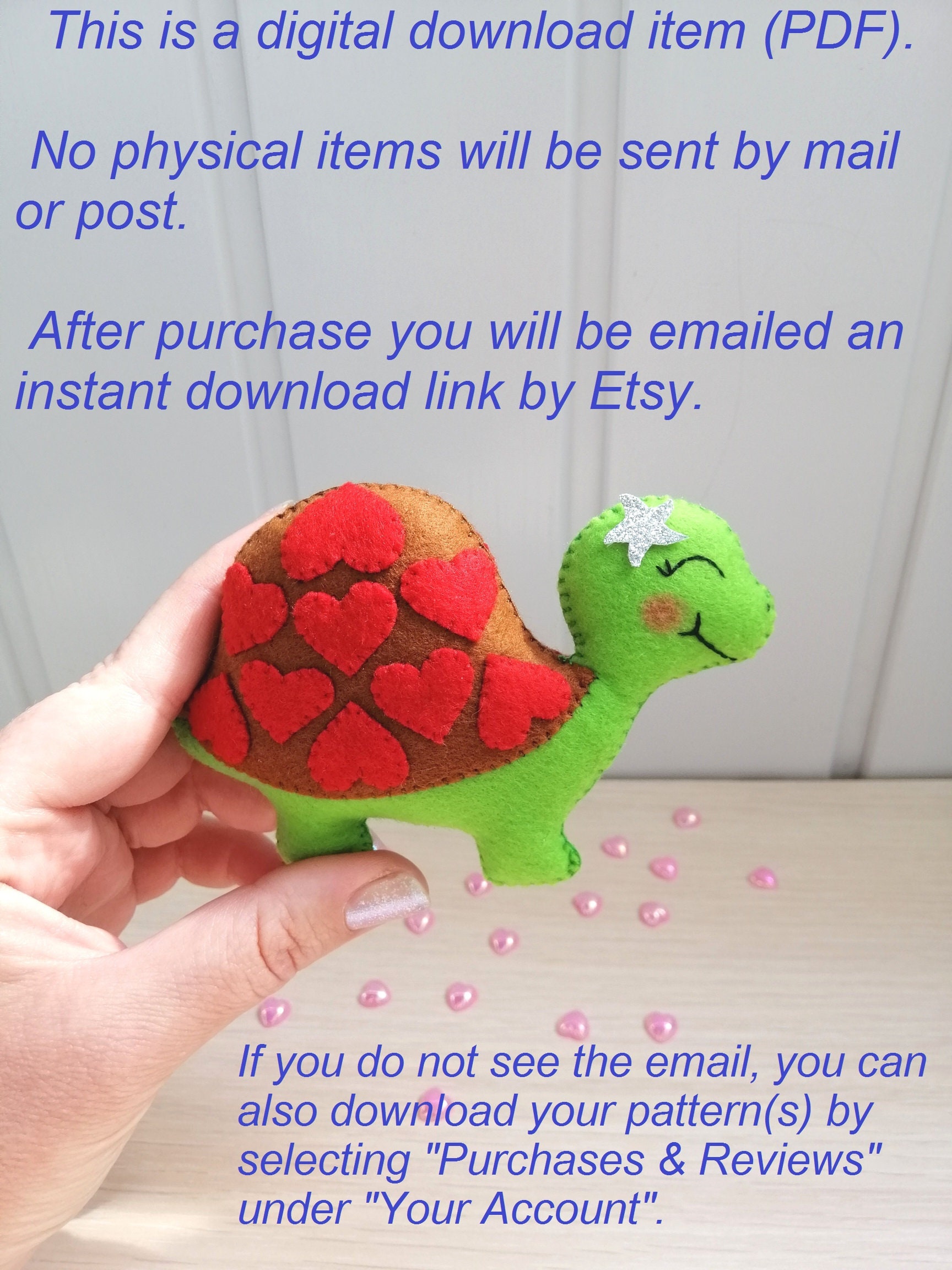 Felt Turtle Felt Turtle Pattern Felt Sea Animals Felt Sea | Etsy