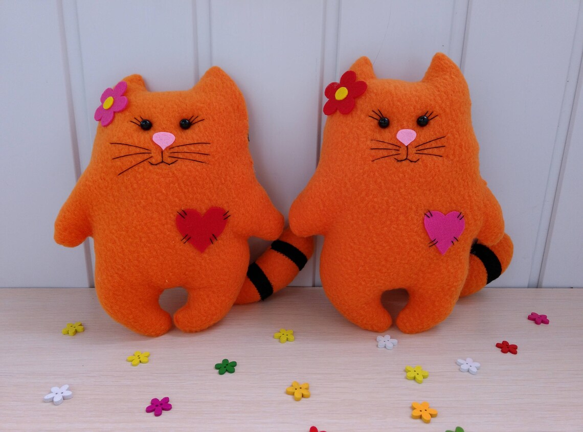 Stuffed Cat Plushie Cat Kitty Doll Cat Toy Orange Cat - Etsy