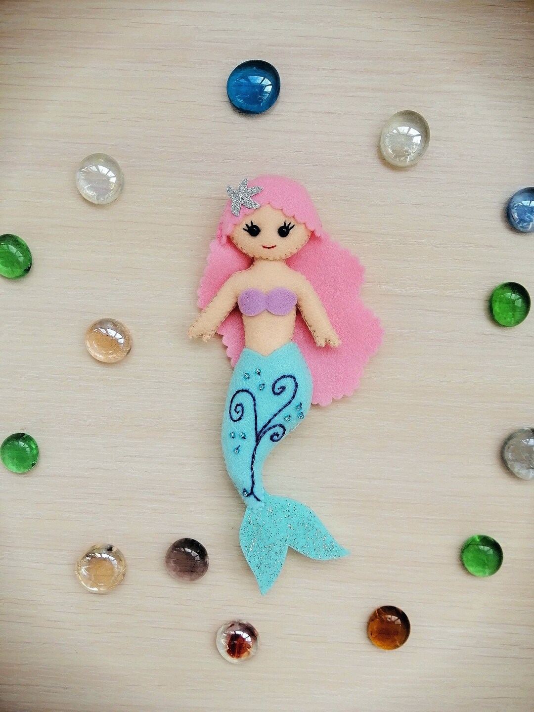 Mermaid Toy, Felt Mermaid, Mermaid Ornament, Felt Ornament, Christmas ...