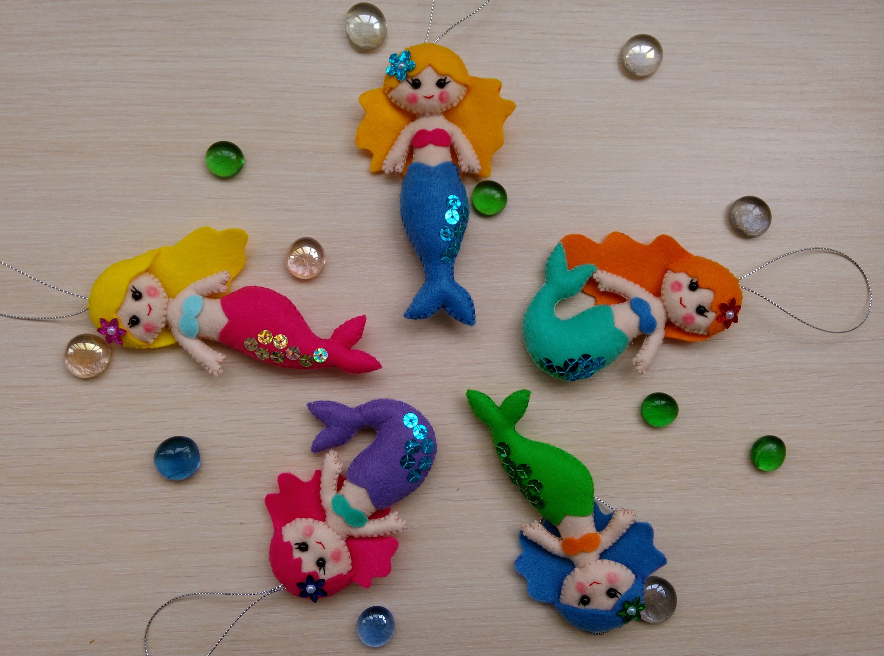 Felt Mermaid Mermaid Doll Mercat Felt Ornaments Mermaid | Etsy