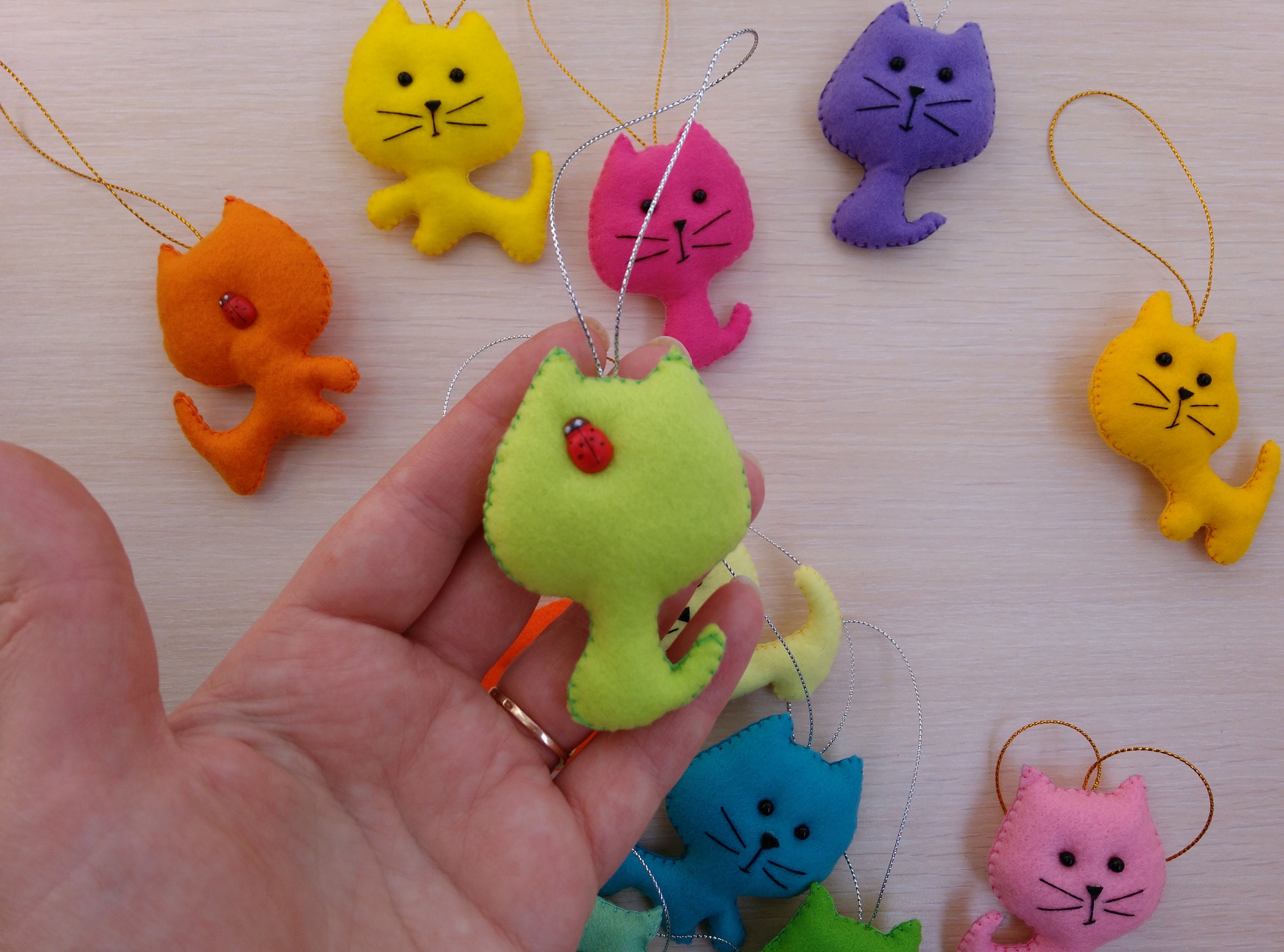 Felt Animals Felt Cat Kitty Cat Cat Miniature Tiny Felt | Etsy