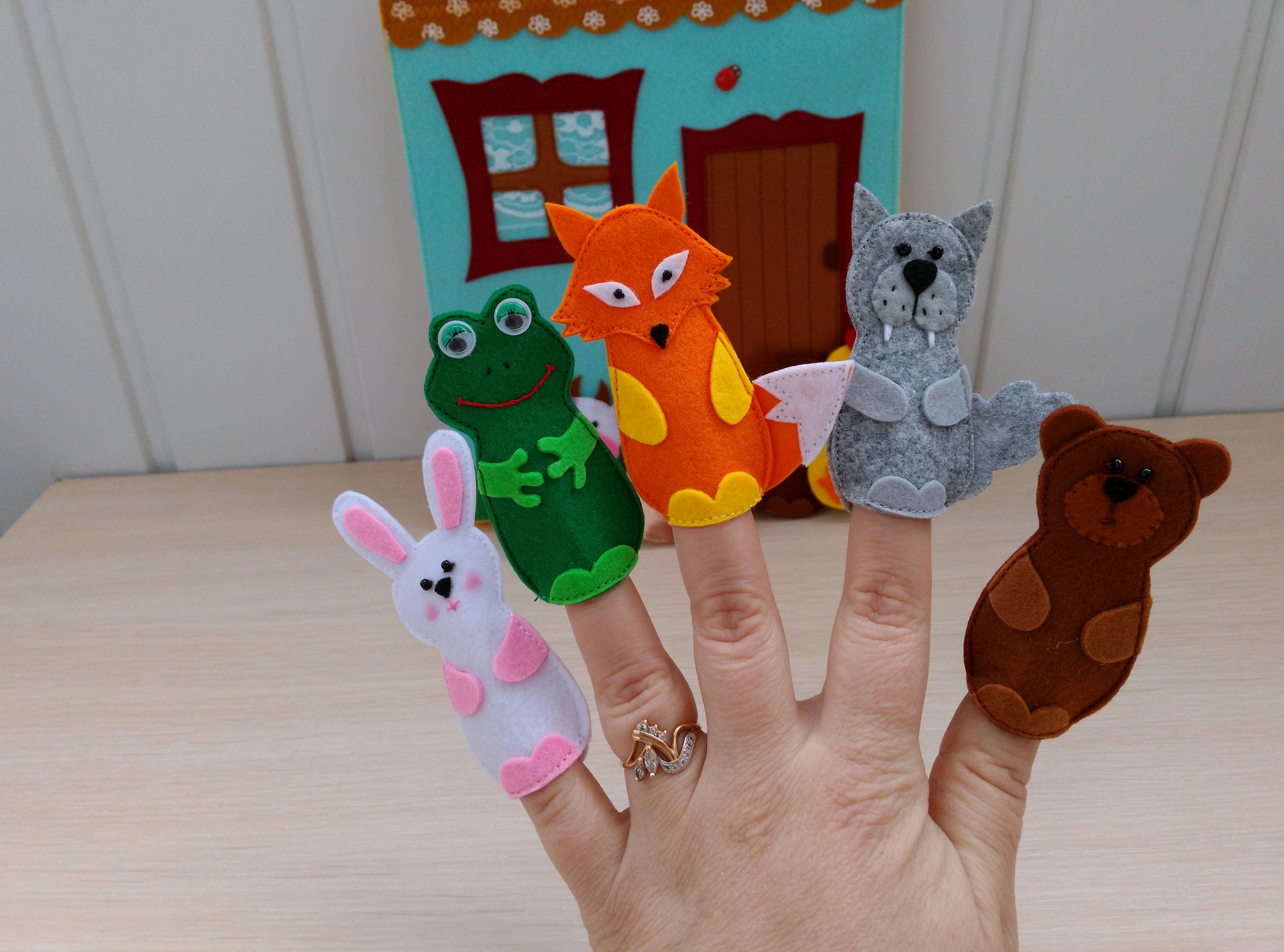 Felt Finger Puppets Farm Animals Woodland Animals Felt | Etsy