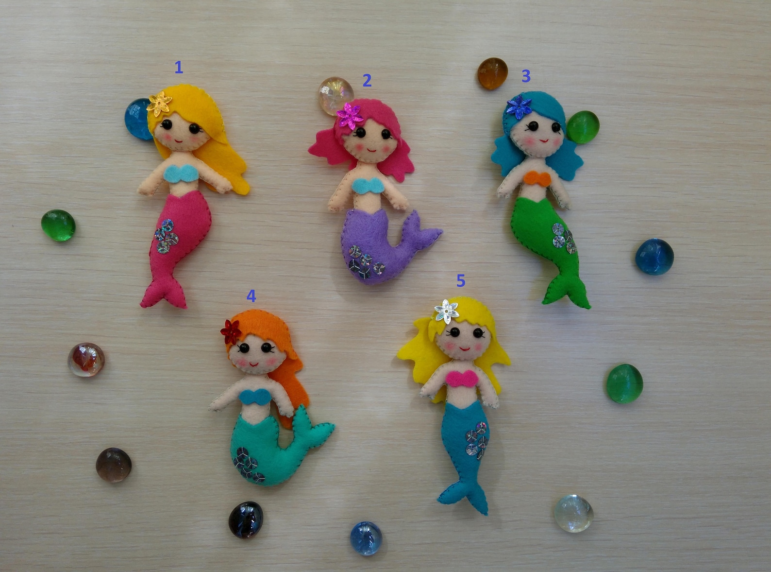 Felt Mermaid Mermaid Doll Mercat Felt Ornaments Mermaid | Etsy