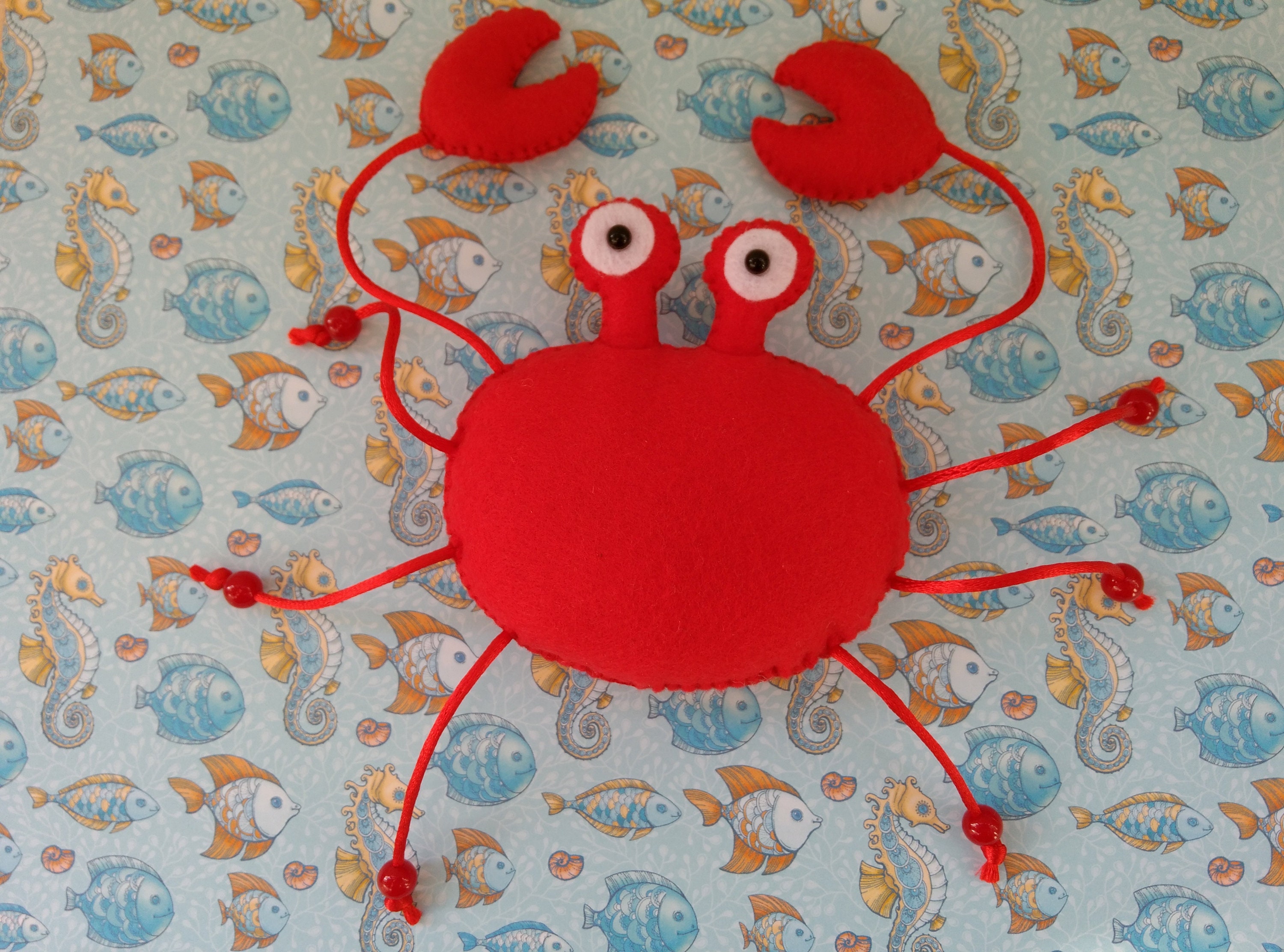 Felt Ornaments Crab Ornament Fridge Magnet Ocean Animals - Etsy