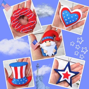 Independence Day, Patriotic Felt Decor, Patriotic Felt Heart, Uncle Sam ...