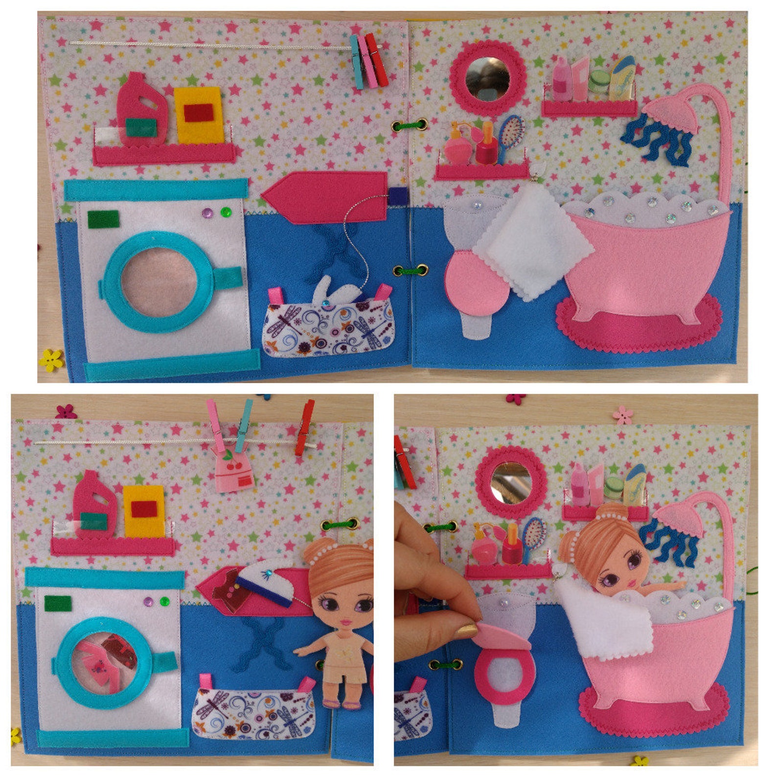 Quiet book Quiet book dollhouse Girl busy book Quiet book | Etsy