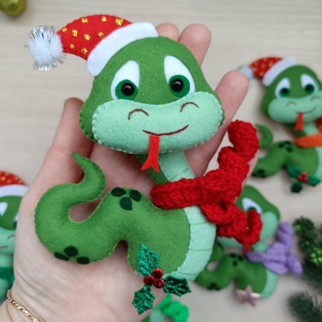Felt Snake Ornament, Snake Ornament, Felt Toy, Christmas Felt Ornaments ...