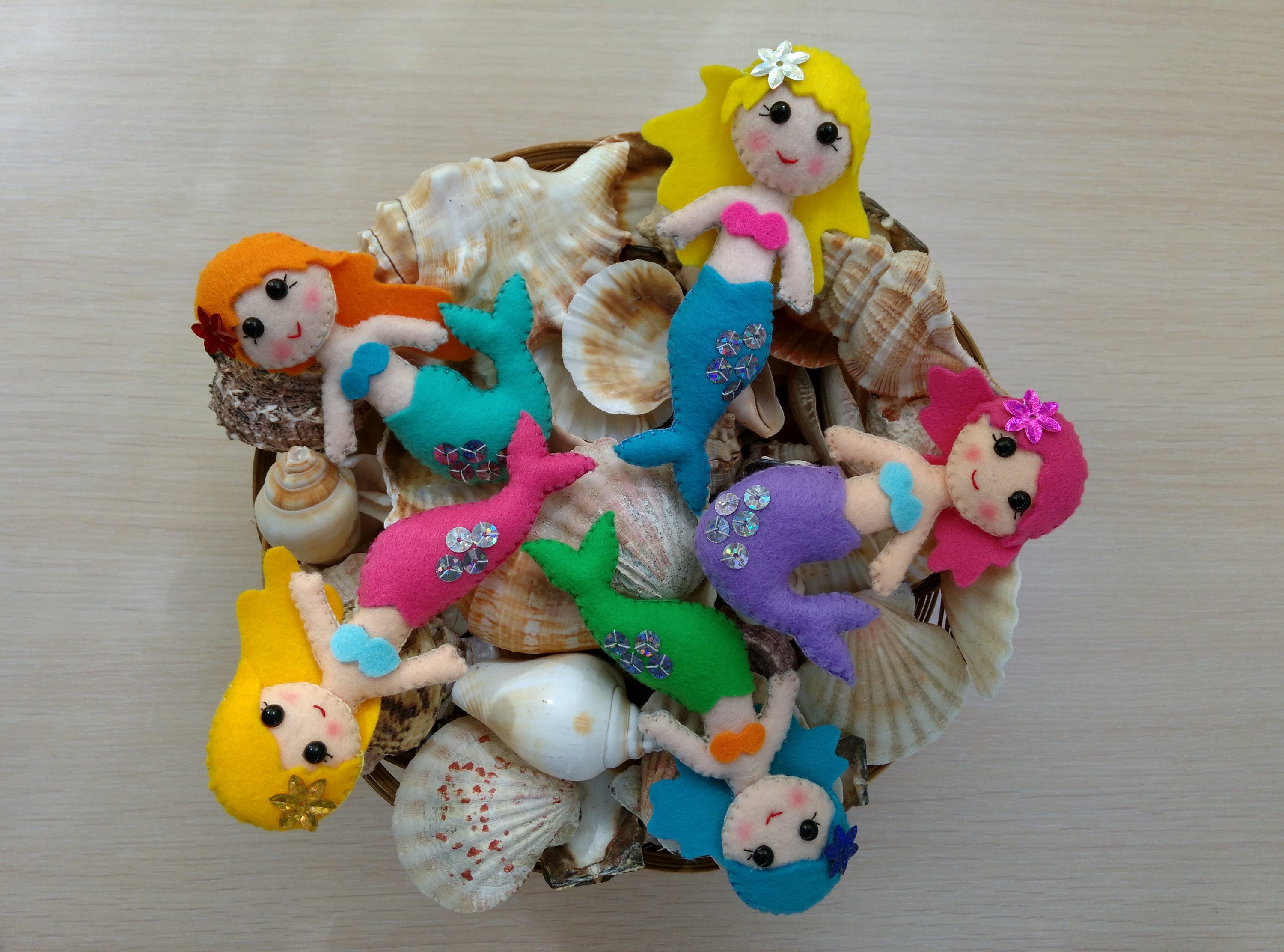 Felt Mermaid Mermaid Doll Mercat Felt Ornaments Mermaid | Etsy