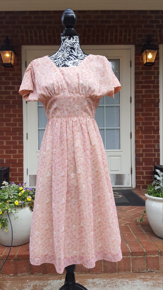 Vintage Pink Floral Tea Dress - Gem