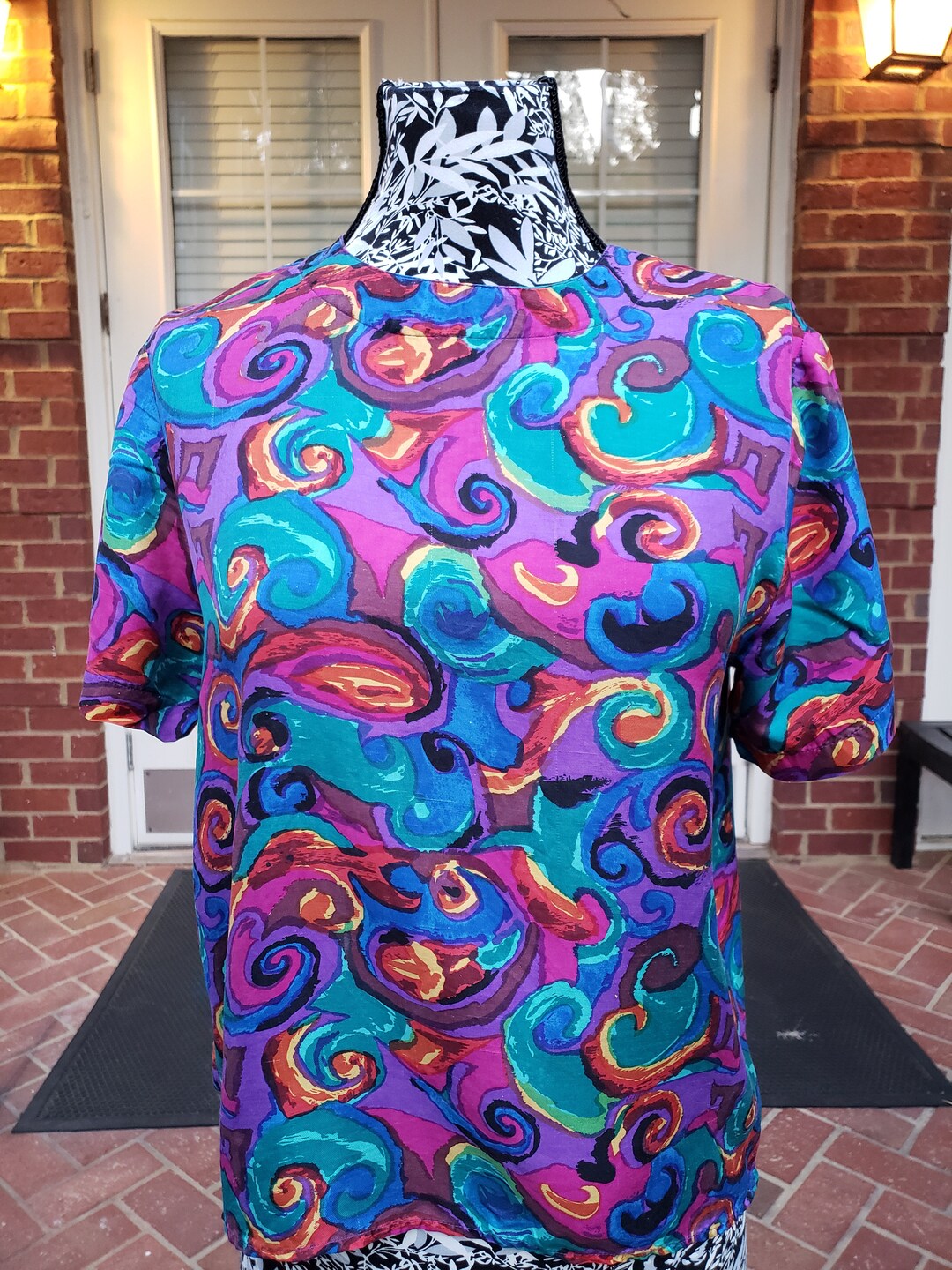 Retro 80s Colorful Swirl Shirt - Etsy.de