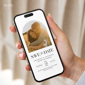 Digital Save the Date Template, Electronic Save the Date With Photo ...