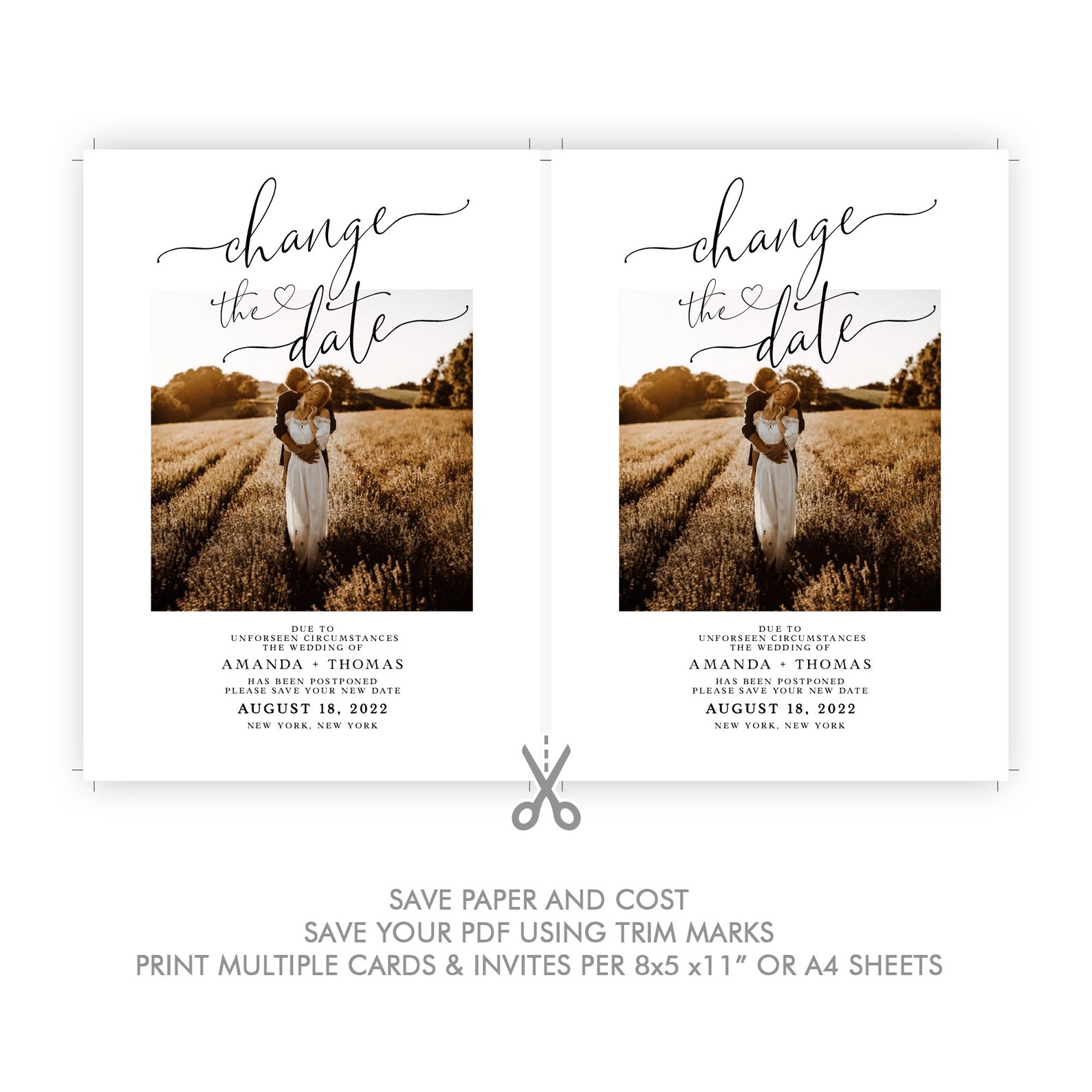 Change the Date, Save the Date, Change the Date Template, Save the Date ...