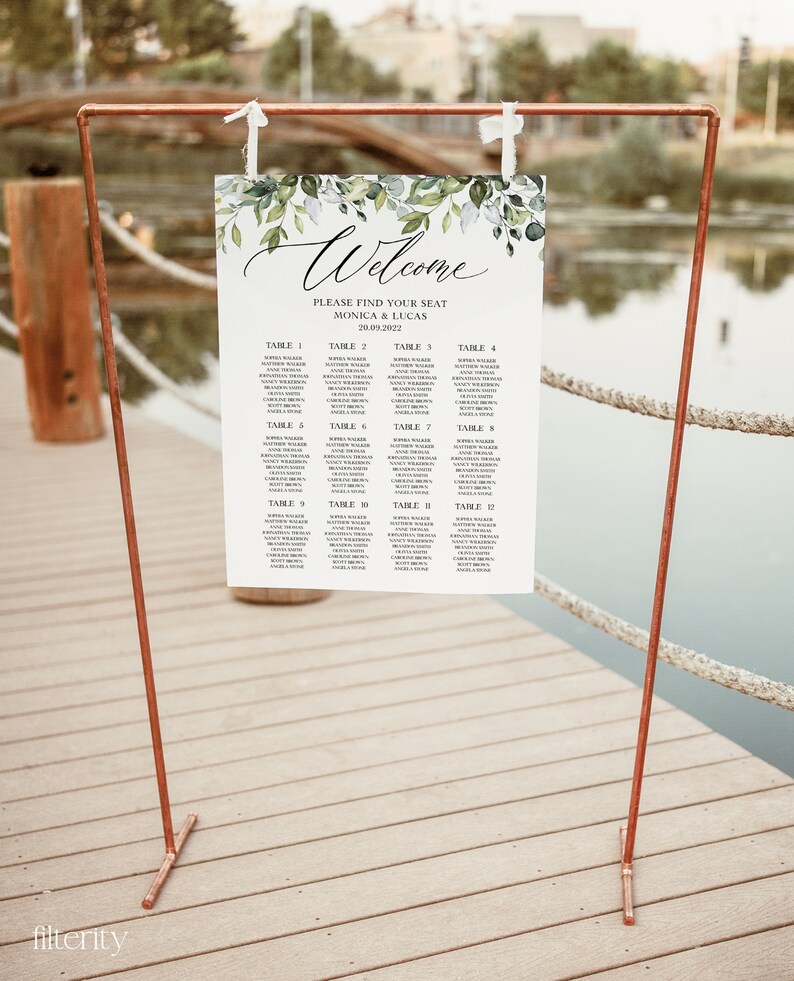 Wedding Seating Chart Template Wedding Seating Chart Board - Etsy
