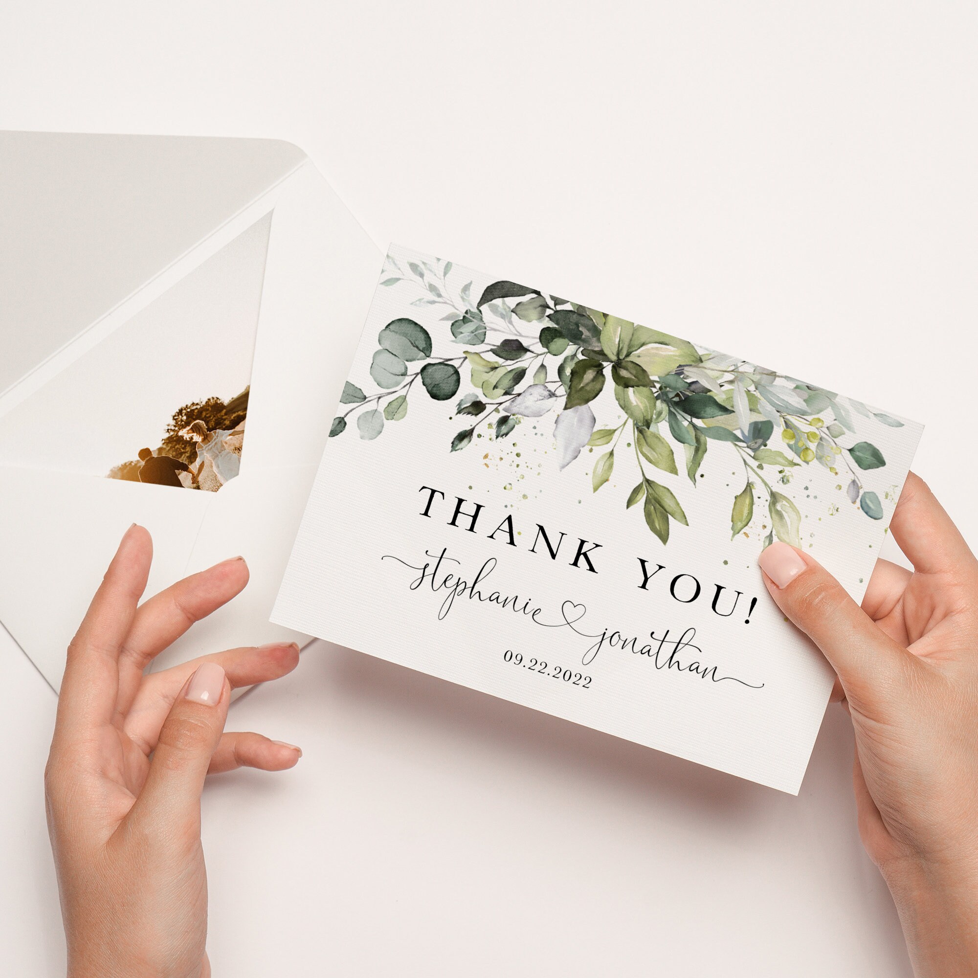 Wedding Thank You Card Template, Personalized Thank You Card, Printable ...
