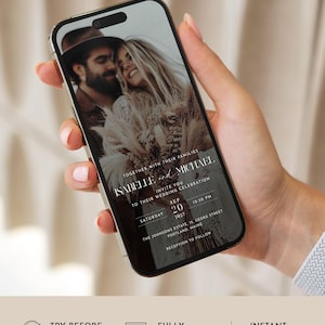 Digital Wedding Invitation Template, Electronic Wedding Invitation ...