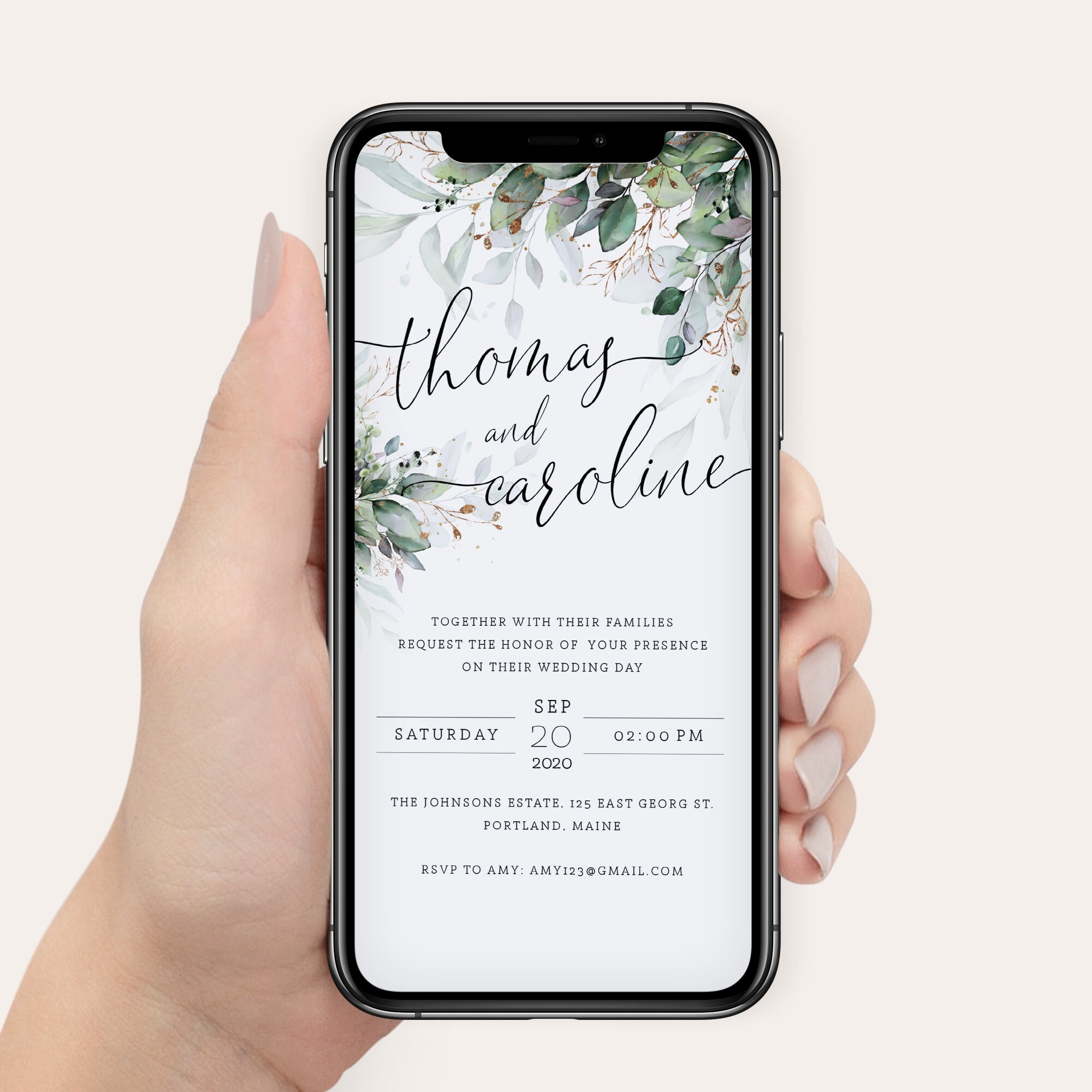 Wedding Invitation Digital Electronic Invitation Template | Etsy