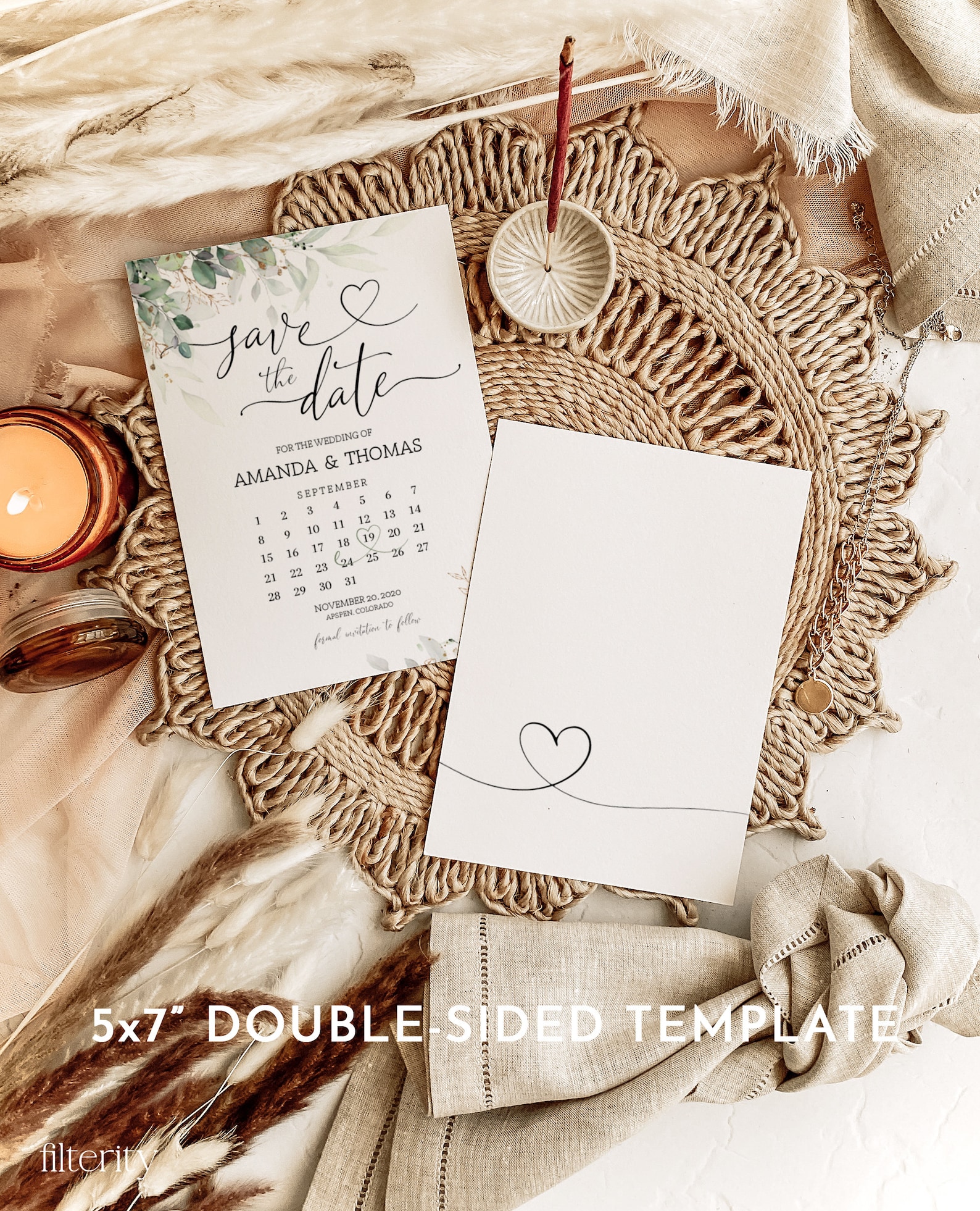 Save the Date Calendar Save the Date Template With Photo - Etsy