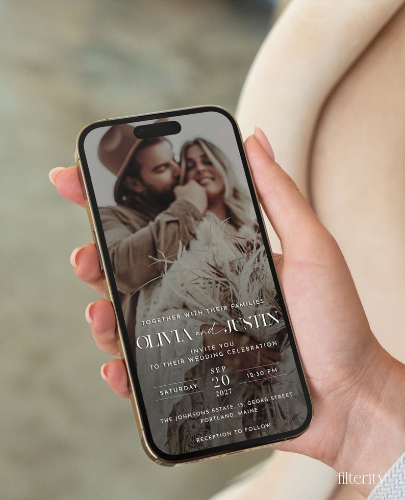 Digital Wedding Invitation Template Electronic Wedding - Etsy