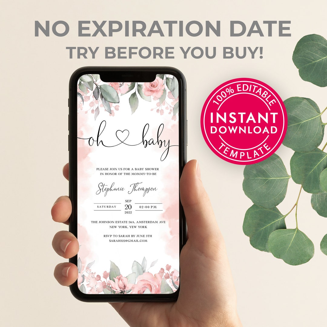 Baby Shower Invitation Digital Electronic Invitation - Etsy