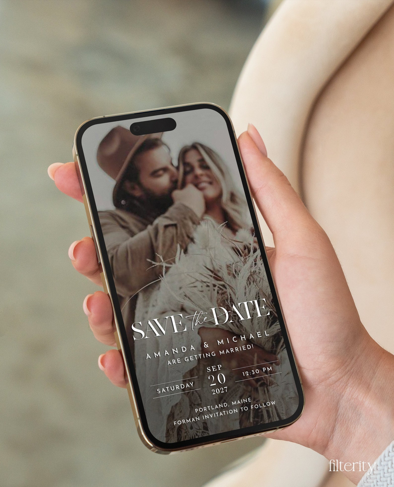 Electronic Save the Date Template With Photo Save the Date - Etsy