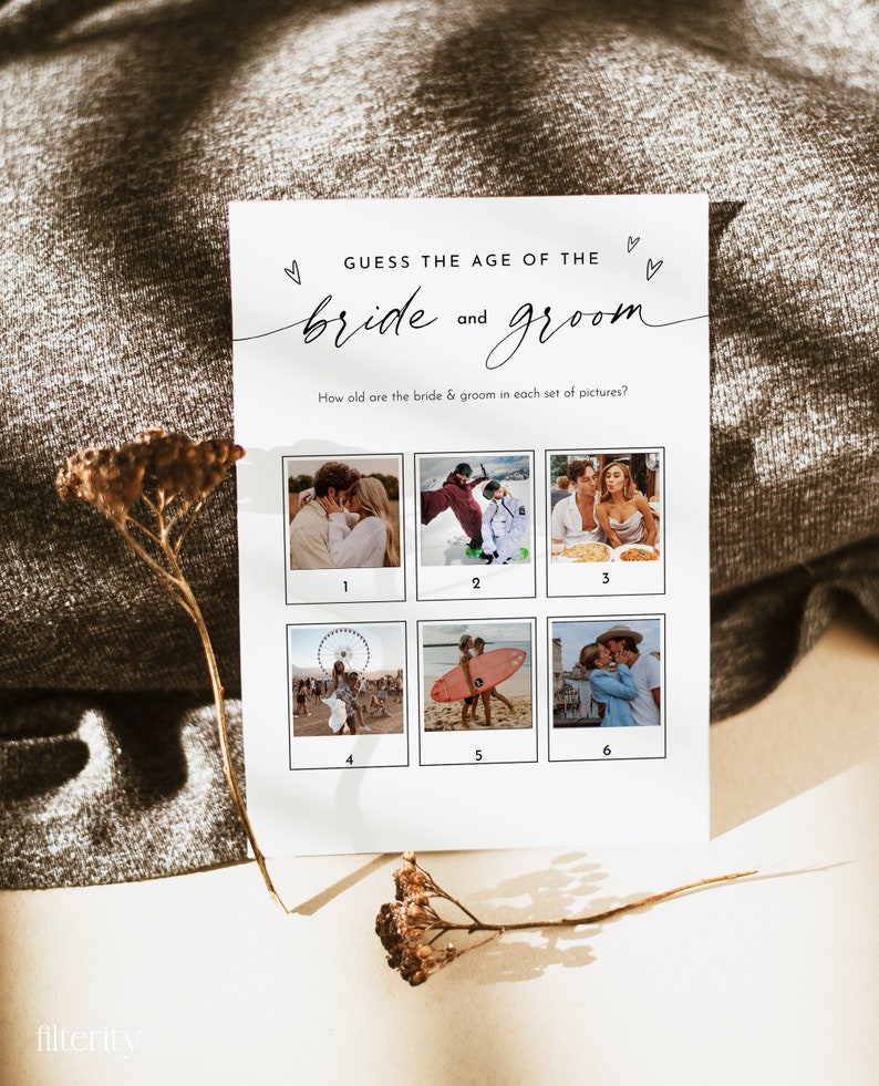 Guess the Age of the Bride and Groom, Bridal Shower Games Instant ...