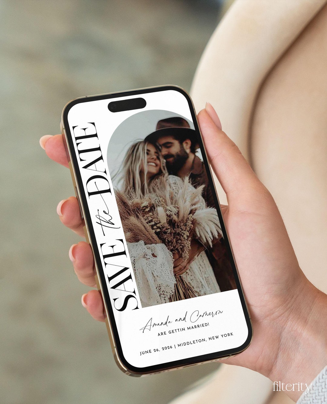 Digital Save the Date Template With Photo, Save the Date Digital ...