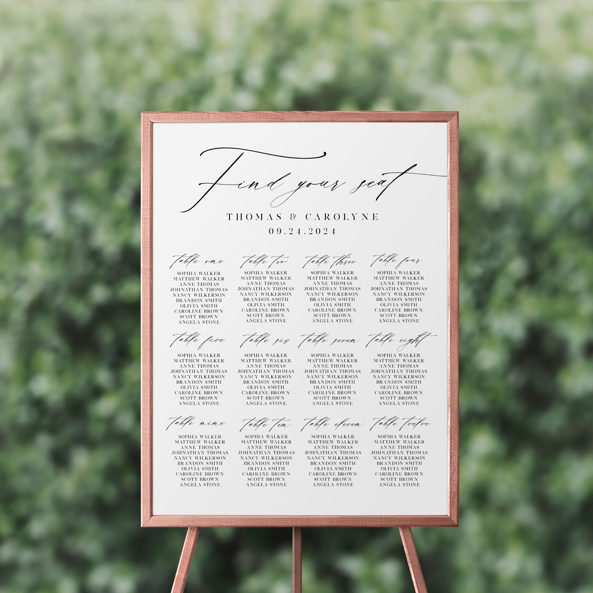 Wedding Seating Chart Template Printable Seating Chart | Etsy