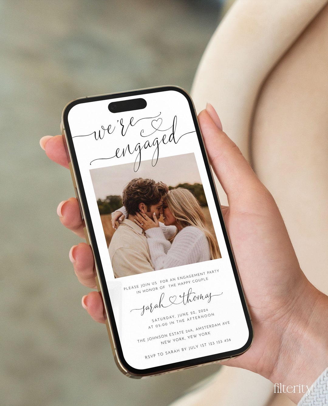 Electronic Engagement Invitation, Engagement Invitation Digital ...