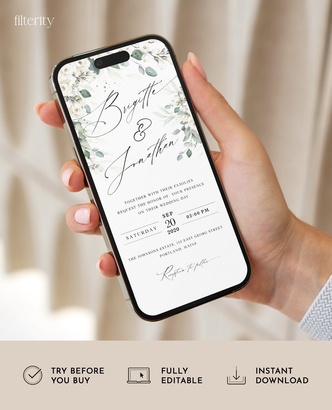 Wedding Invitation Digital, Electronic Invitation Template, Wedding ...
