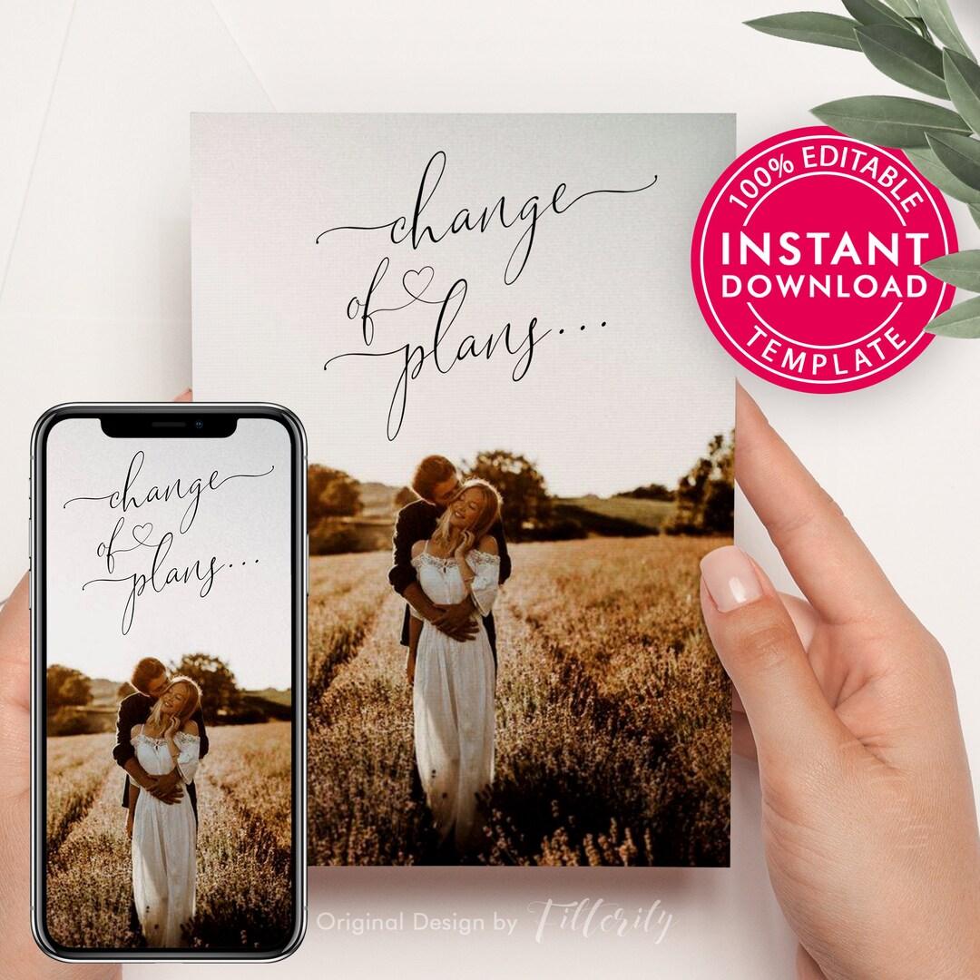 Change the Date, Save the Date, Change the Date Template, Postponed ...