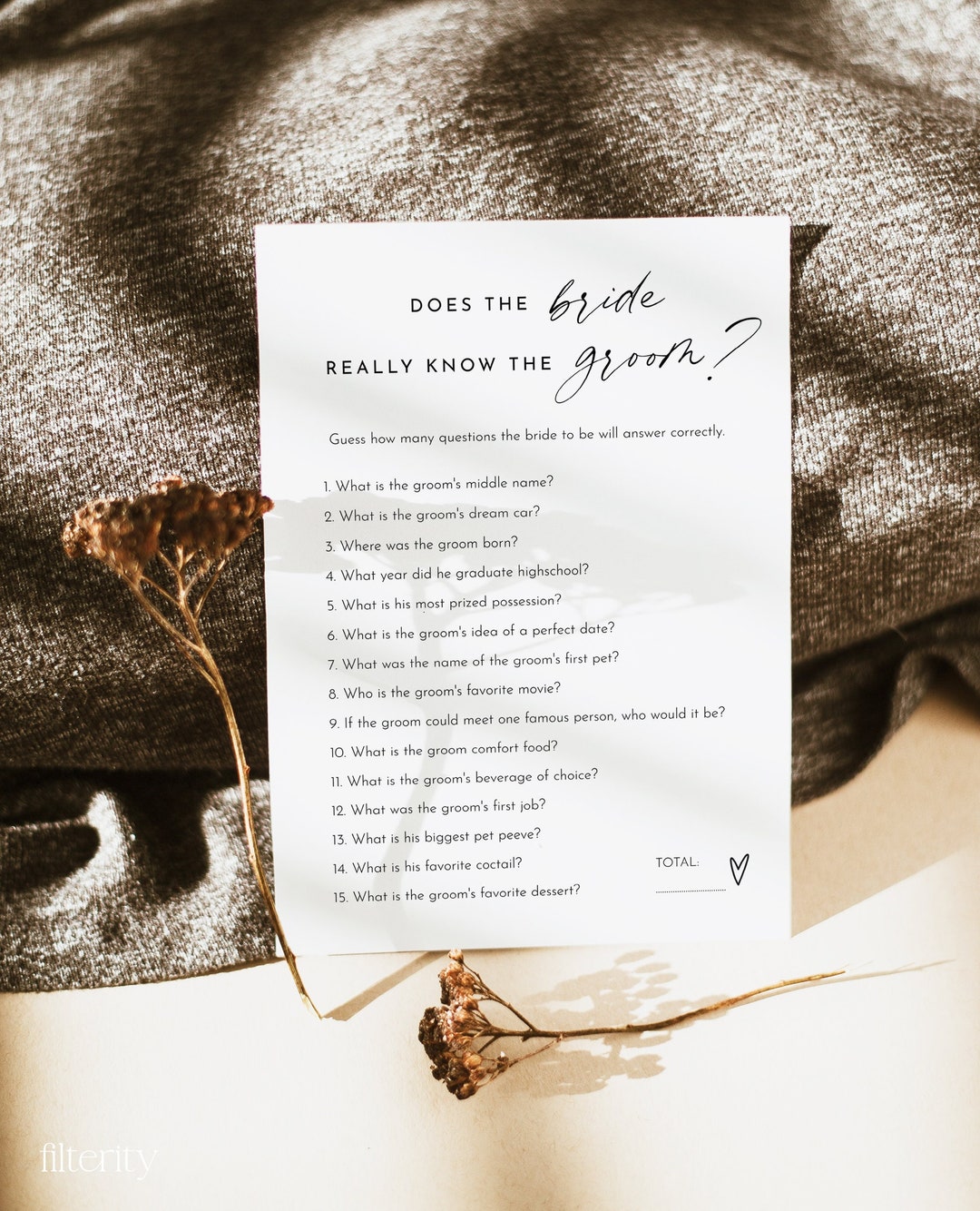 Does the Bride Really Know the Groom? Editable Bridal Shower Game ...